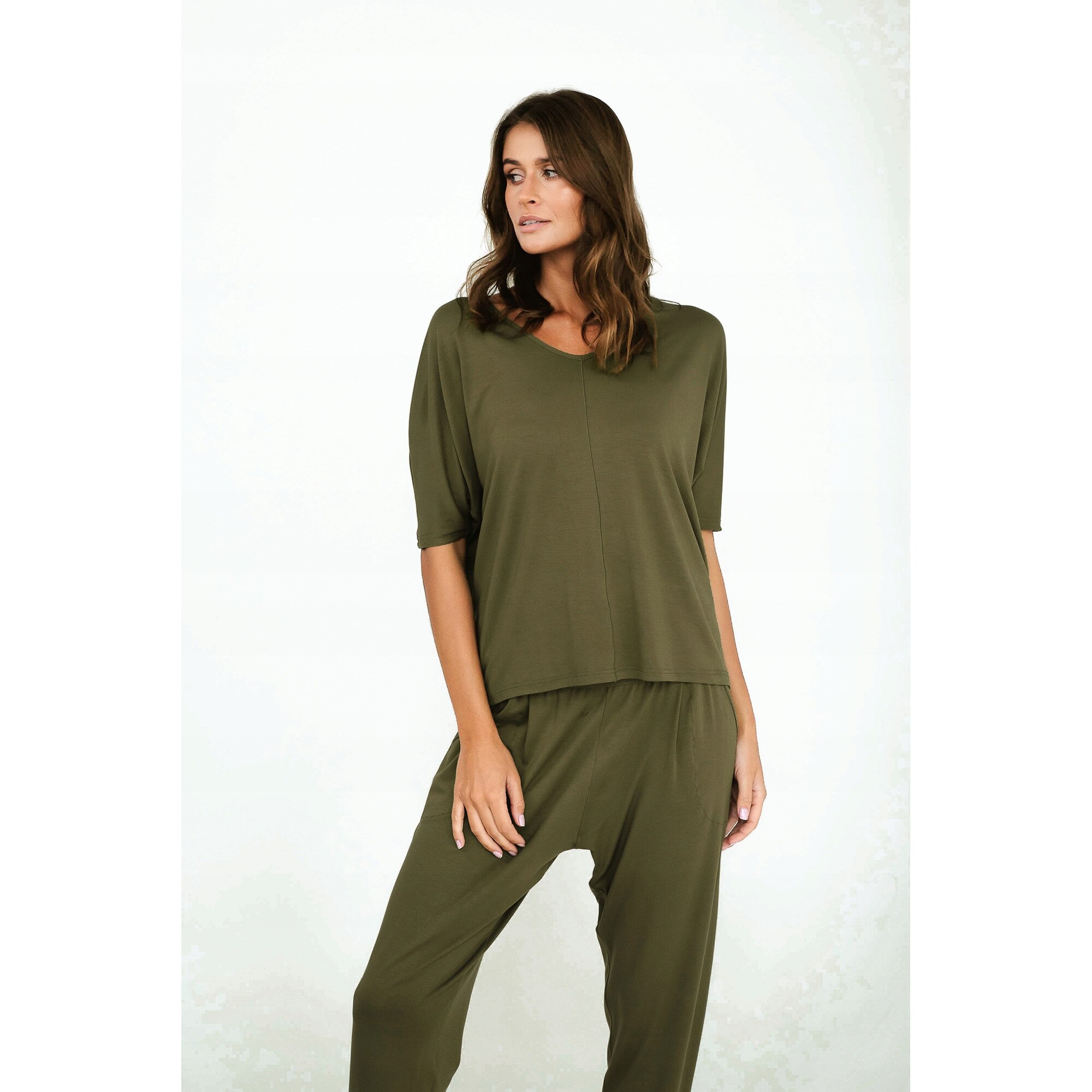 Trening dama modern, Italian Fashion, Viscoza, Kaki, S - eMAG.ro