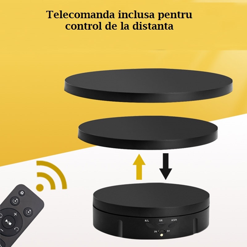 Stand Foto Rotativ Electronic 3 in 1, pentru poze si video, 360 ...