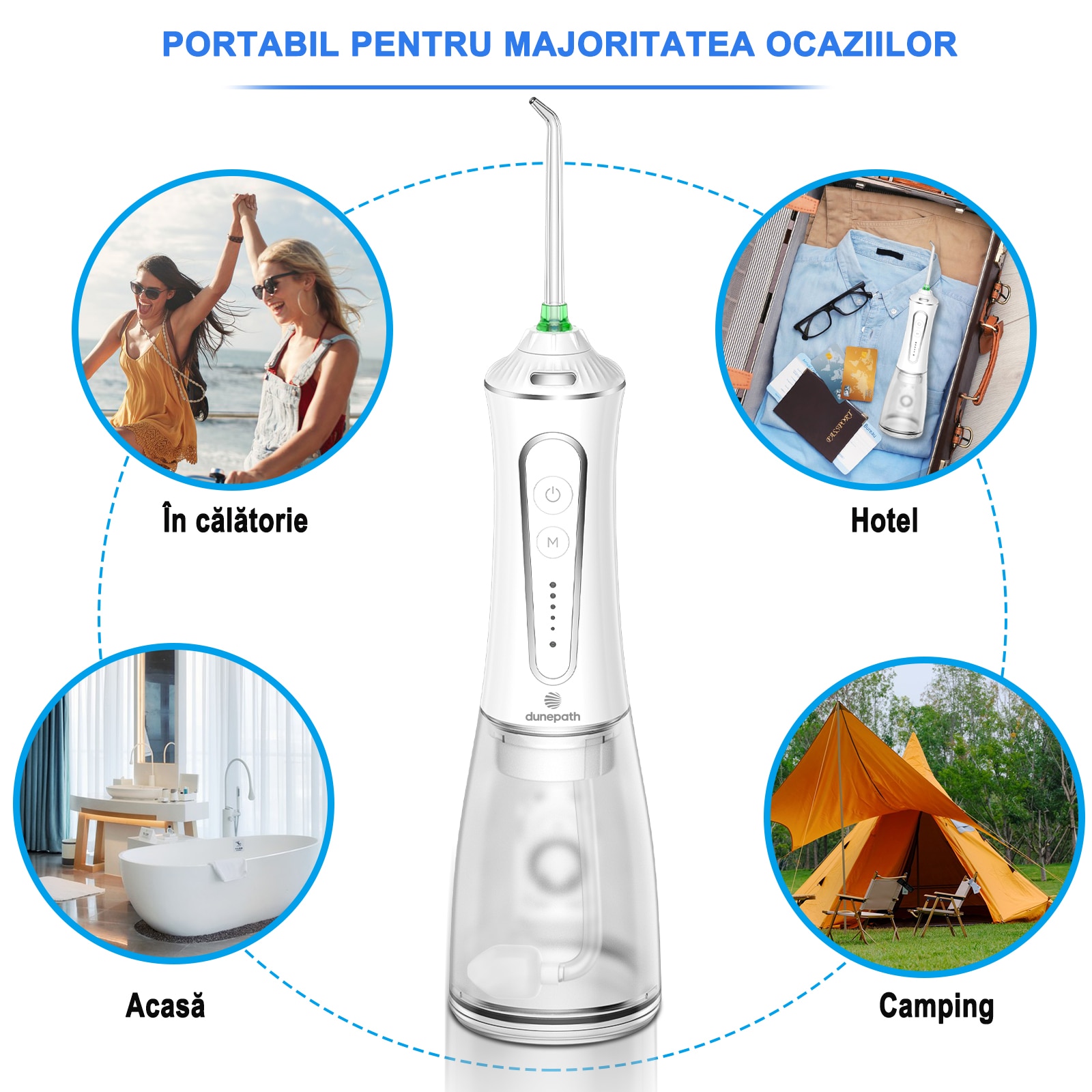 Irigator Oral Profesional pentru Dus Bucal, Dunepath®, Cablu USB-C ...