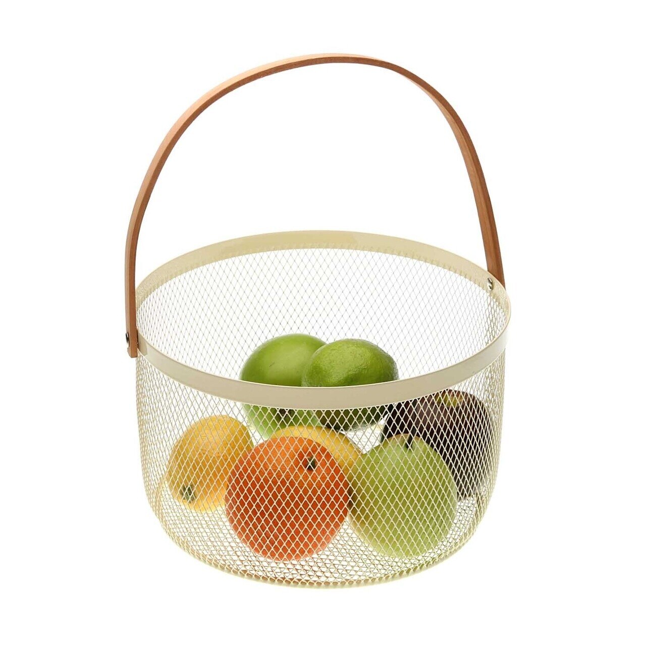 Cos pentru fructe Cream, Versa, Ø25x30 cm, metal/ratan - eMAG.ro