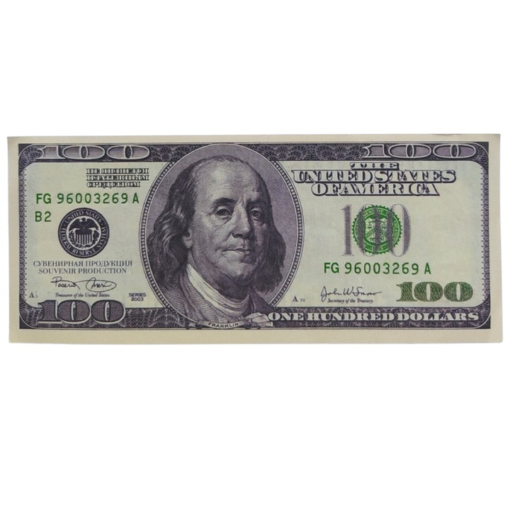 Set de bani suvenir, bancnote de 100 de dolari, stil vechi, 100 buc ...