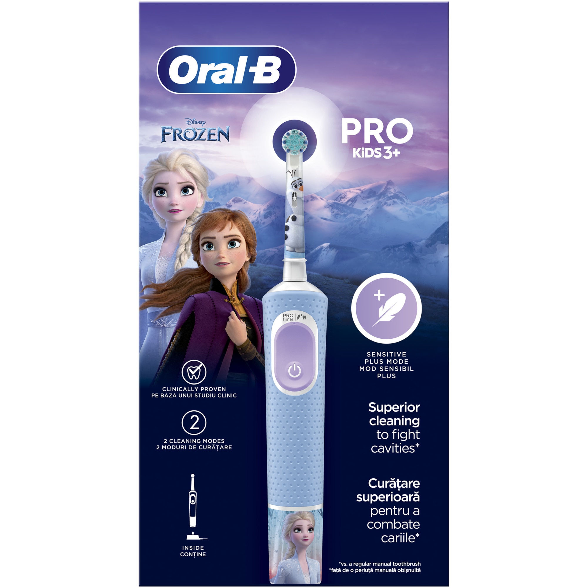 Periuta de dinti electrica Oral-B Pro Kids Frozen pentru copii ...