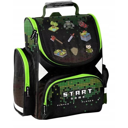 Ghiozdan multicolor ergonomic pentru scoala Minecraft, Pixel - eMAG.ro