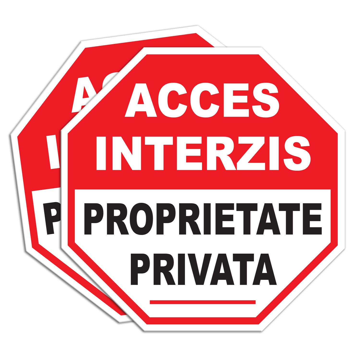 Set 2 indicatoare avertizare Accces Interzis Proprietate Privata ...