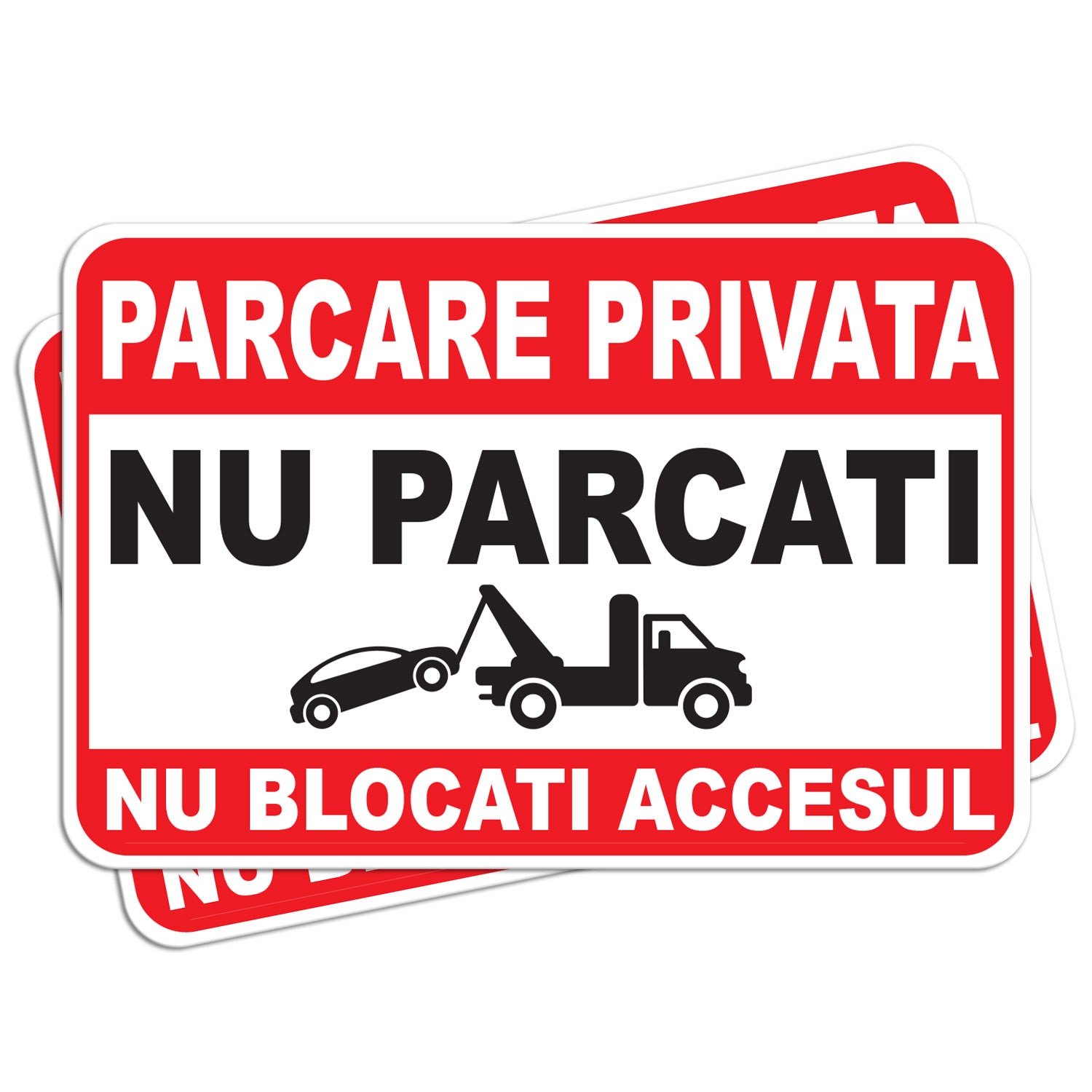 Set 2 indicatoare avertizare Nu Parcati Parcare Privata, Stickermania ...