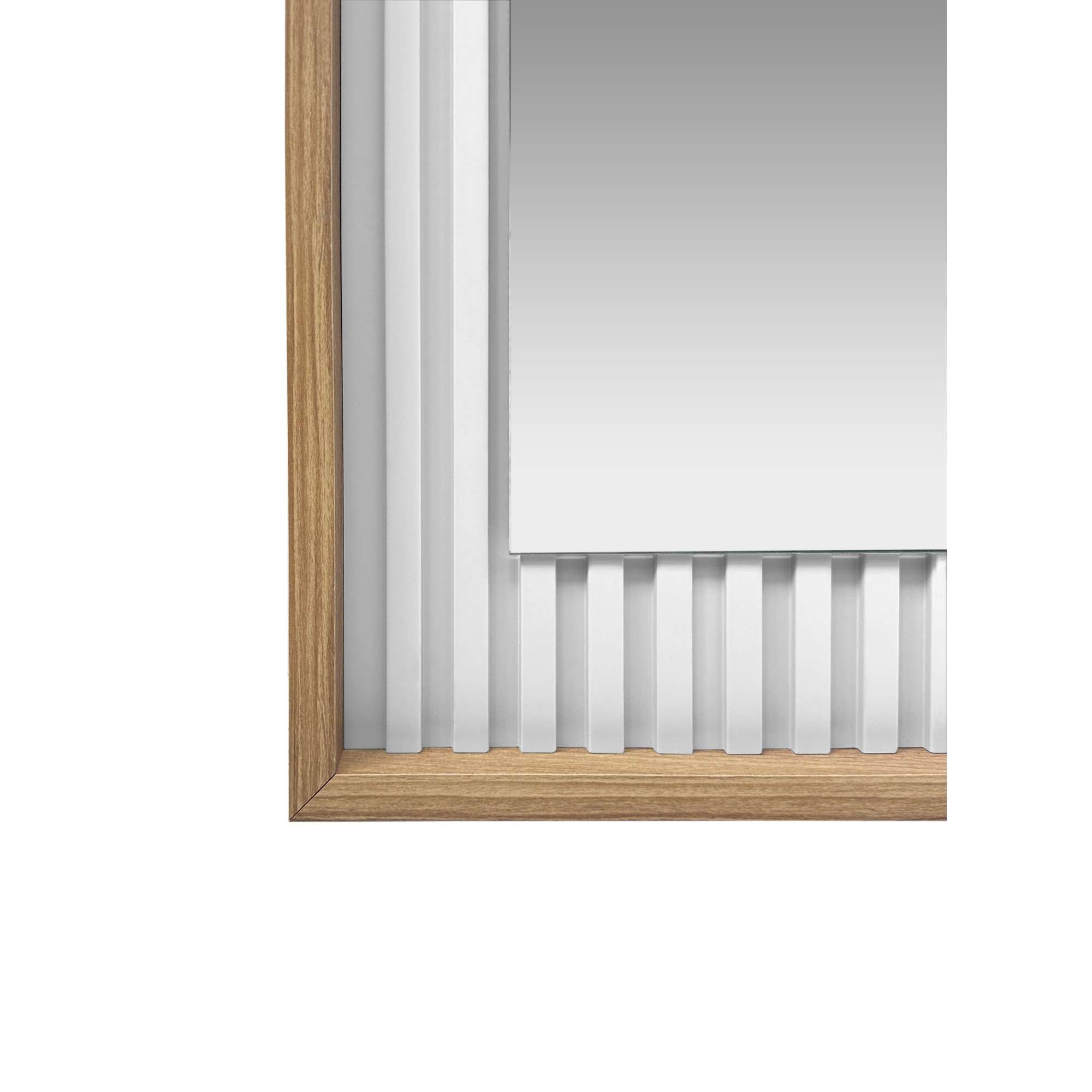 Oglinda de perete cu Riflaj, MDF si Pal, 80 x 60 cm, Alb - eMAG.ro