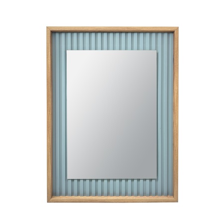 Oglinda de perete cu Riflaj, MDF si Pal, 80 x 60 cm, Mint Turquoise ...