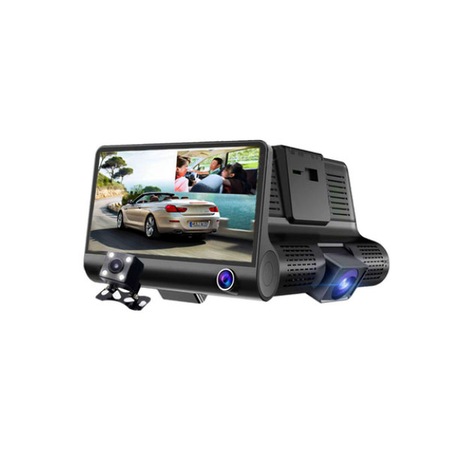 Camera tripla auto WDR Full HD pentru inregistrare trafic, 4” - eMAG.ro