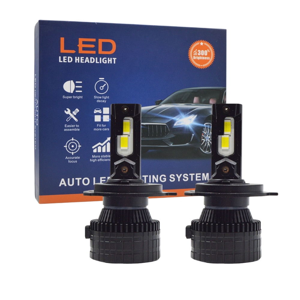 Set 2 becuri auto LED H4 V88S, 190W, 6000K, canbus, 18000lm - eMAG.ro
