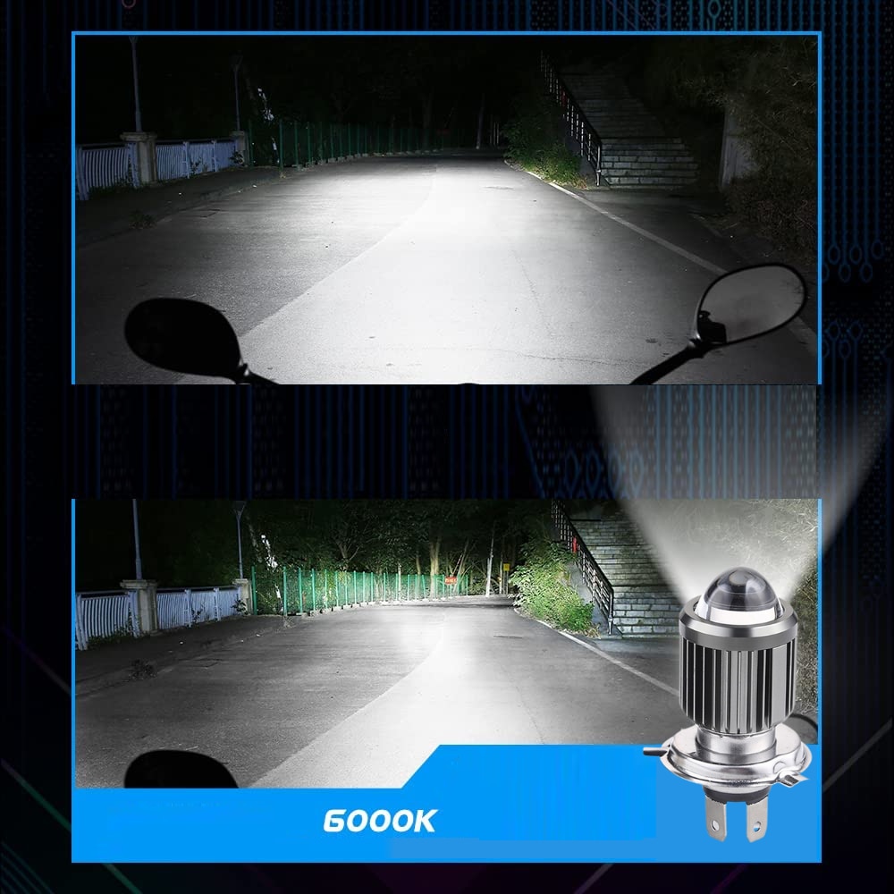 Set 2 becuri LED SMD H4, 140W, 12/80V, 6000k, 2 faze, lupa - eMAG.ro