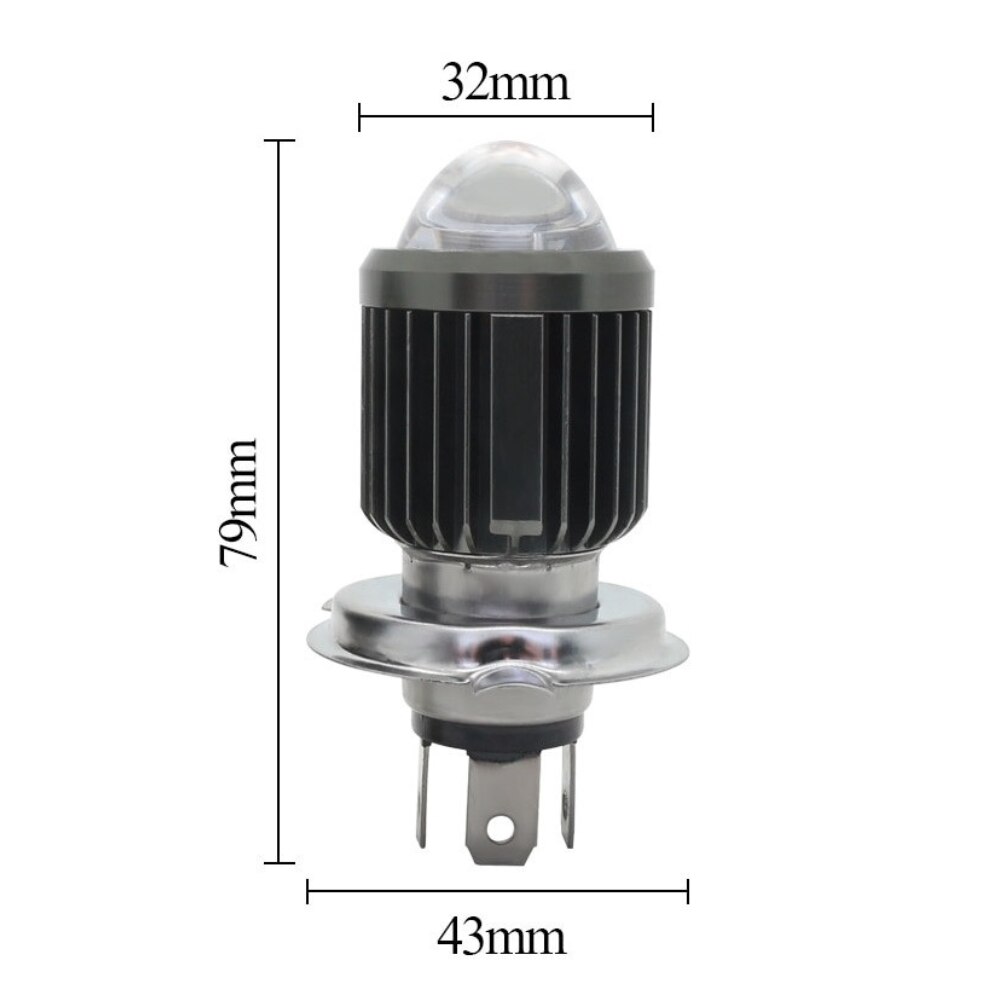 Set 2 becuri LED SMD H4, 140W, 12/80V, 6000k, 2 faze, lupa - eMAG.ro