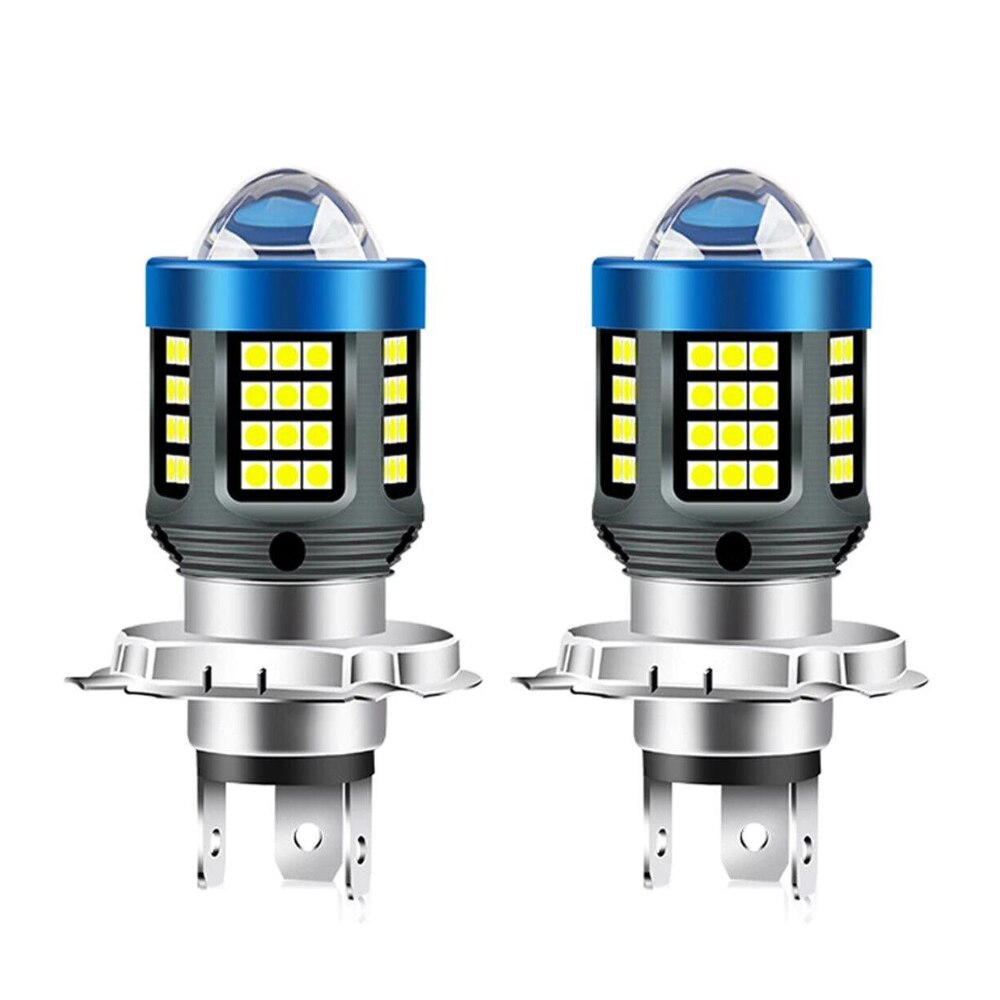 Set 2 becuri LED SMD H4, 160W, 6000k, 12/80V, 2 faze, lupa - eMAG.ro