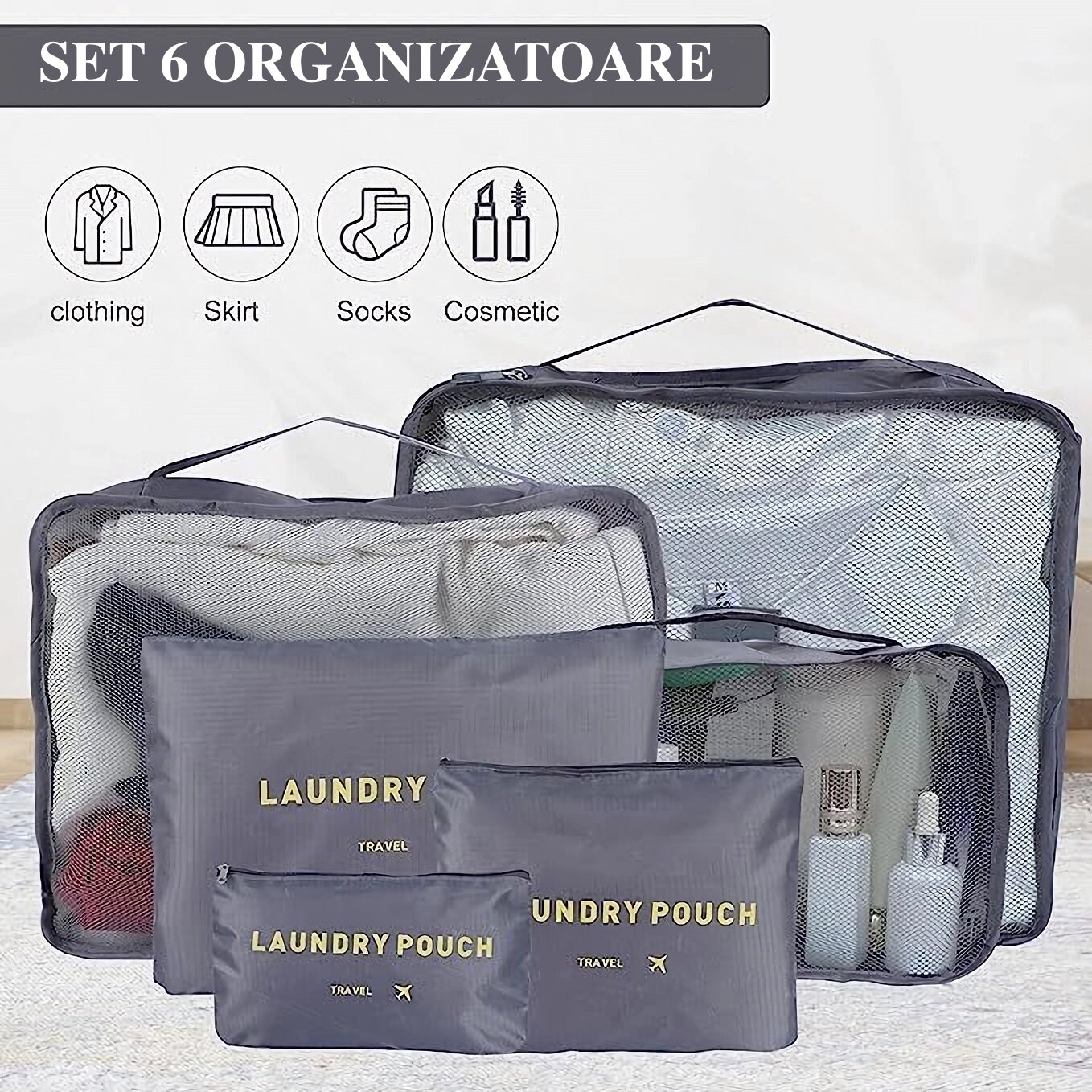 Set 6 Organizatoare pentru Calatorie Miraza, Ideale pentru Valiza ...