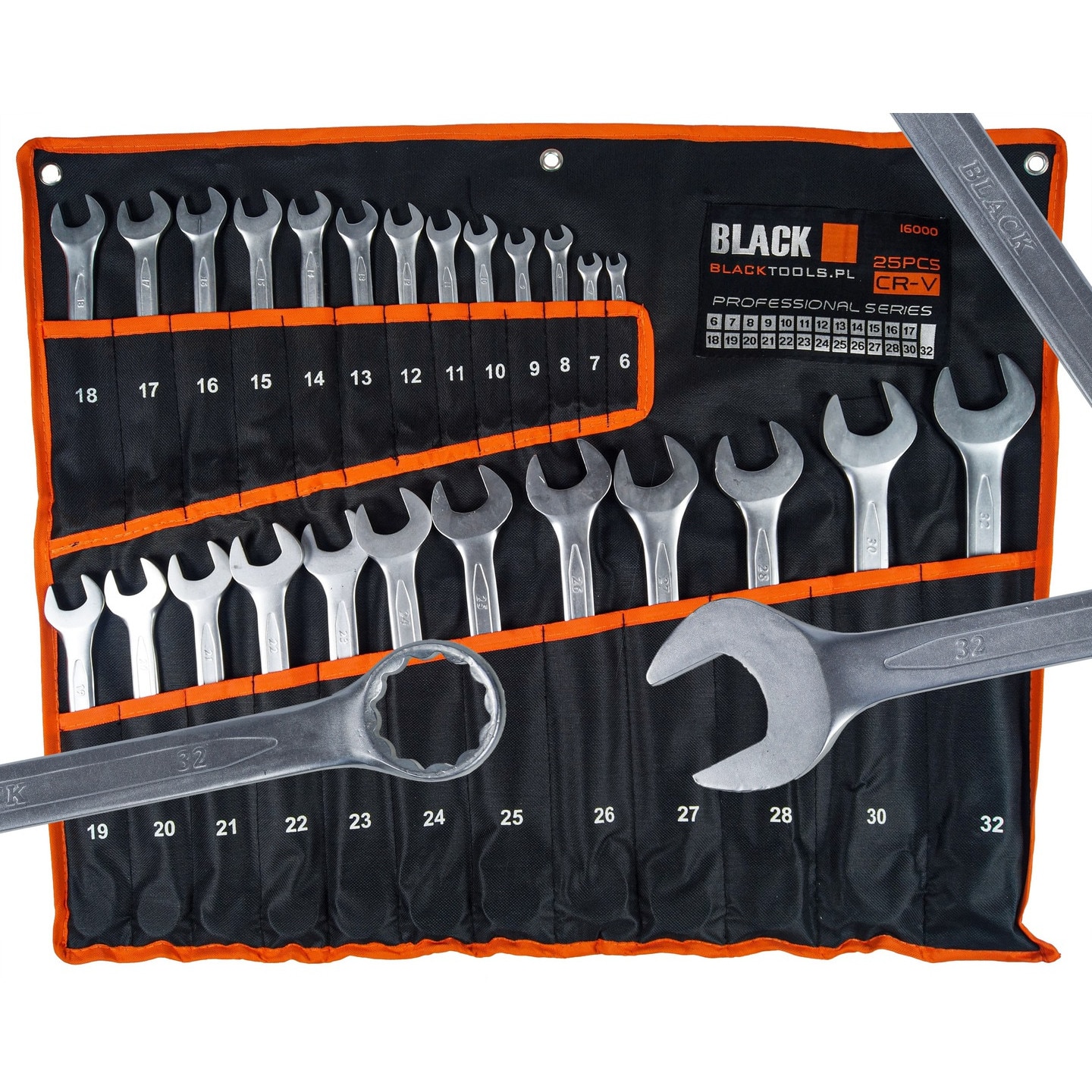 Set chei fixe combinate 6-32mm 25 bucati piese Chrome-Vanadium (16000 ...