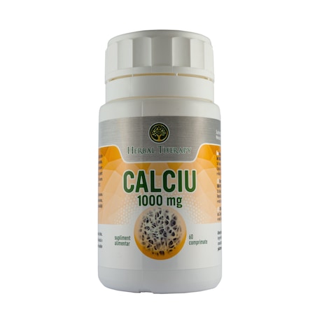 Calciu 1000 mg, 60 comprimate, Herbal Therapy - eMAG.ro