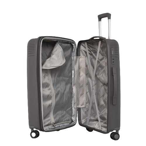 Set valize, Perfect line, 76/50/30 cm, Gri inchis, 4 buc - eMAG.ro