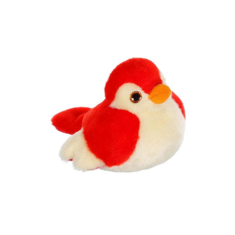 Jucarie din plus pasare rosie cu sunet 14 cm - eMAG.ro