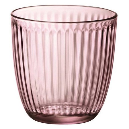 Pahar pentru apa si bautura racoritoare, roz, 290 ml, set de 6, Line ...