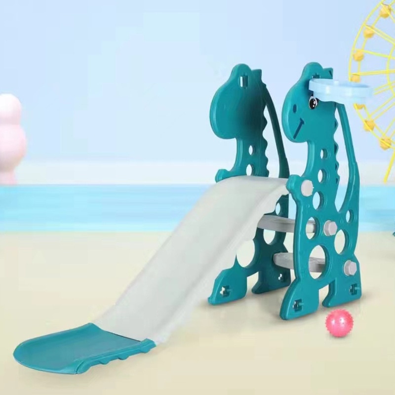 Tobogan dinozaur pentru copii mici intre 1 si 5 ani, Verde, Cos de ...