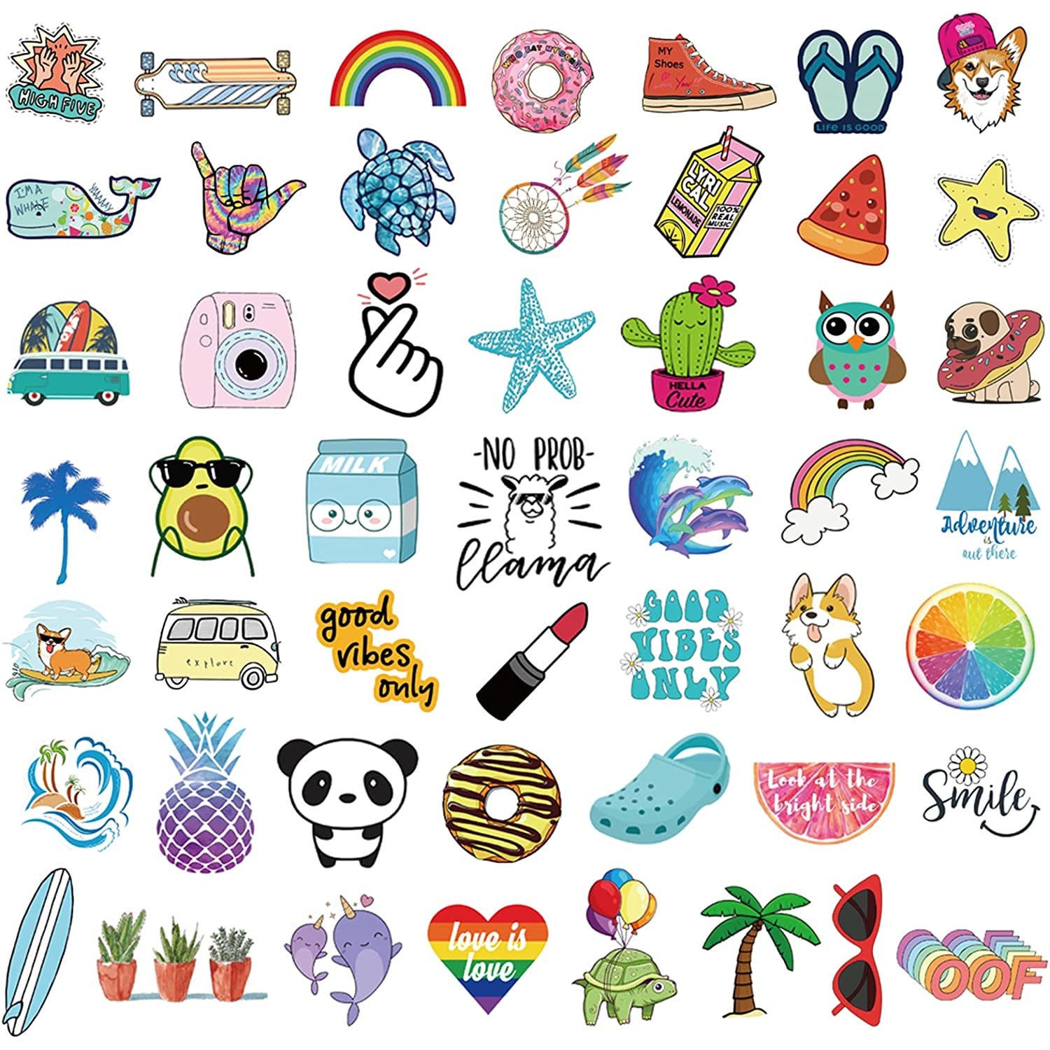 Комплект от 100 декоративни стикера, винил, многоцветни - eMAG.bg