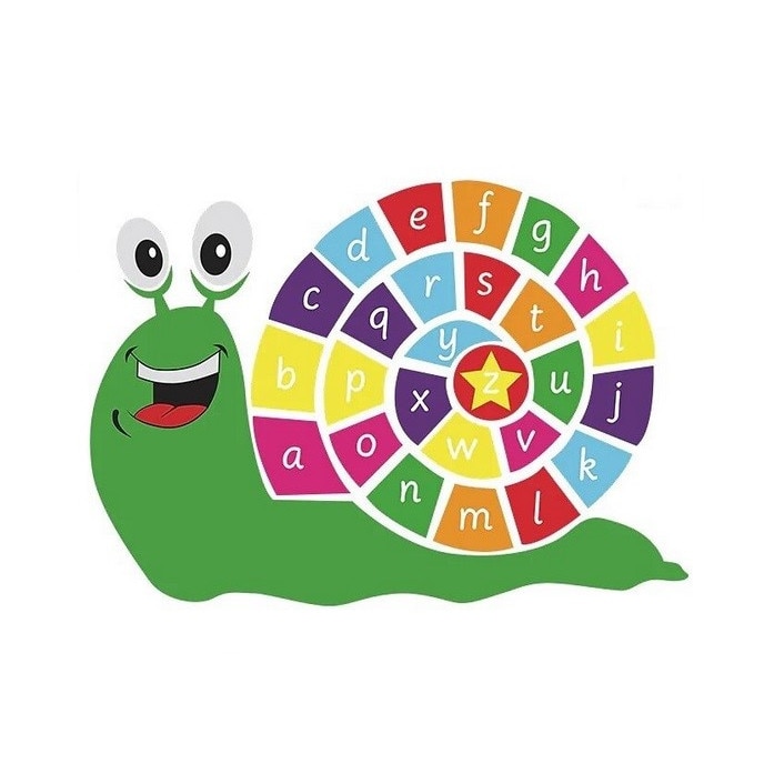 Sticker Decorativ, Melc Abecedar cu Alfabetul in Spate, pentru Camera ...