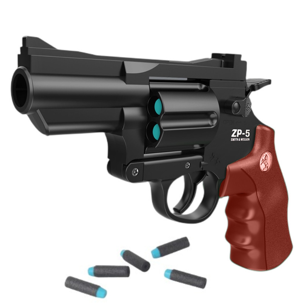 Pistol de jucarie AlexVerity tip revolver cu gloante moi, incarcare ...