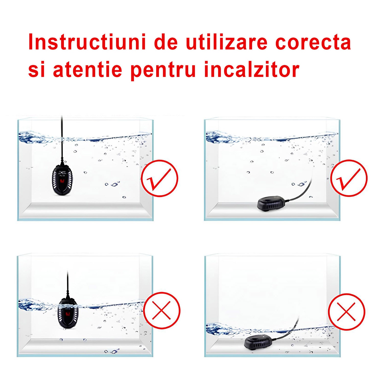 Incalzitor Acvariu, YWX, Submersibil cu Termostat, Reglabil, 50 W ...