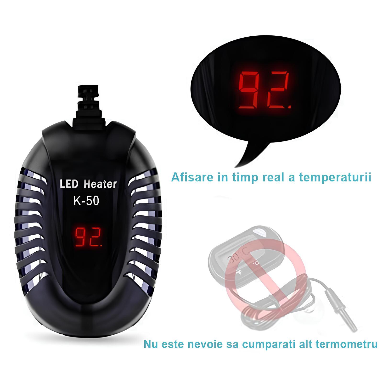 Incalzitor Acvariu, YWX, Submersibil cu Termostat, Reglabil, 50 W ...