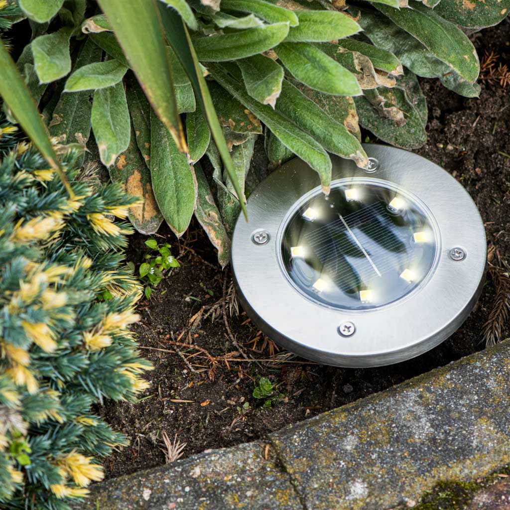 Set 4 Lampi solare de gradina, 8LED, Alb rece - eMAG.ro