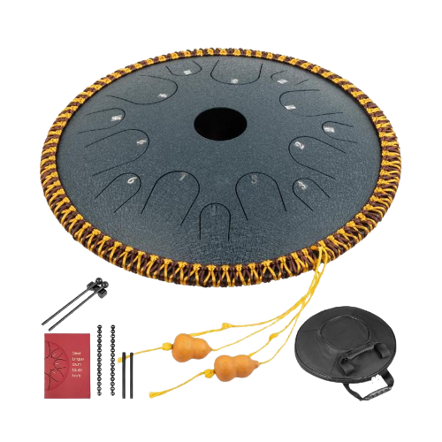 Instrument de percutie de mana Steel Tongue Drum, 14 Inch, cu geanta de ...