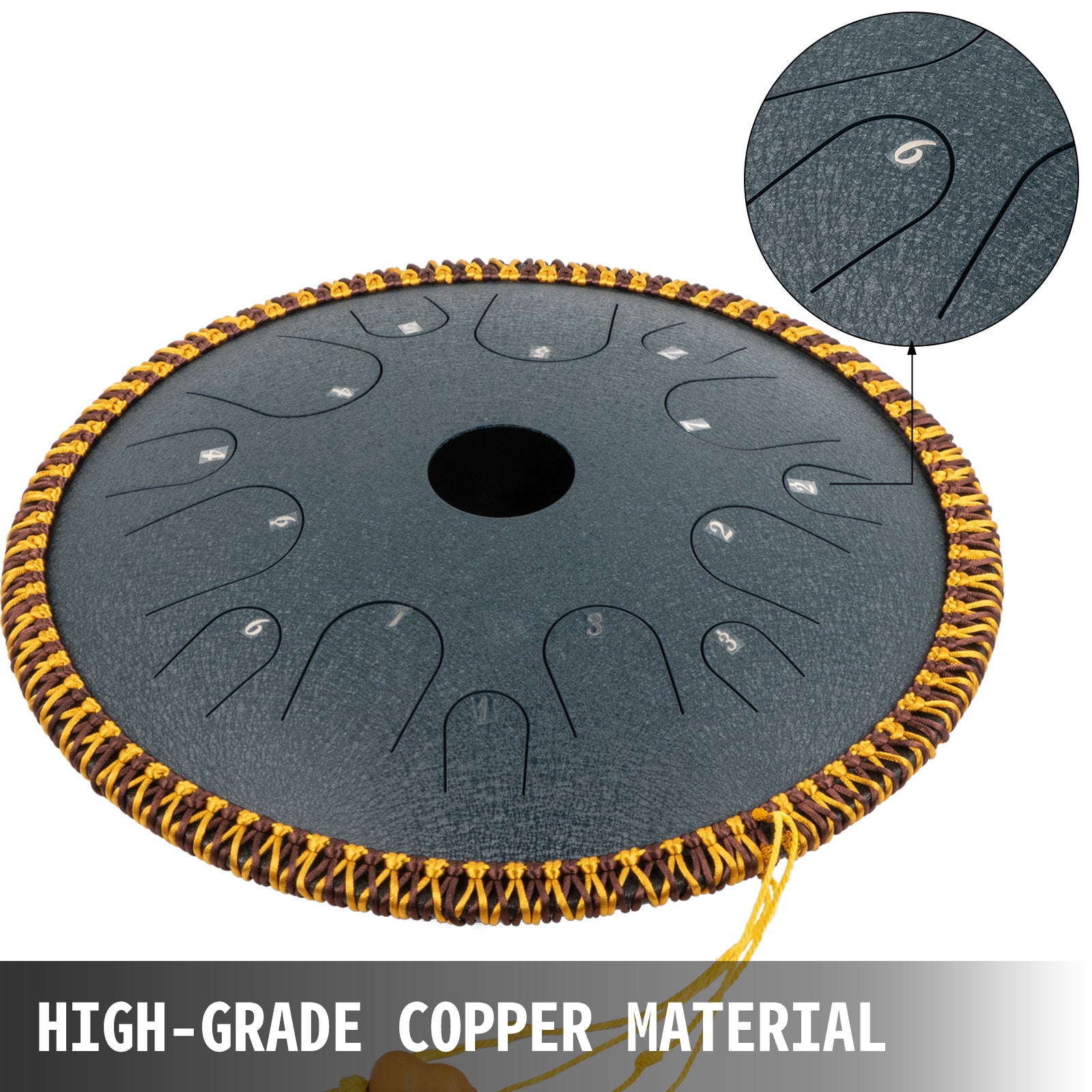 Instrument de percutie de mana Steel Tongue Drum, 14 Inch, cu geanta de ...