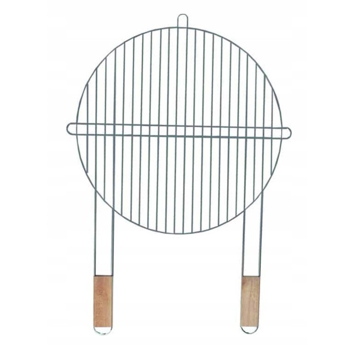 Gratar rotund, Floraland, Otel/ Lemn, 1.5 x 49.5 x 75 cm, Argintiu ...