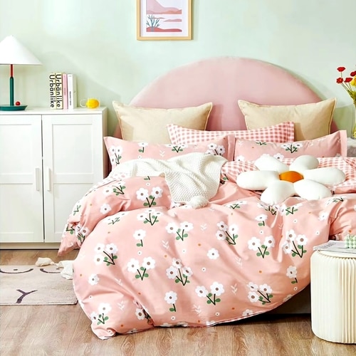 Lenjerie de pat Percale, 100% bumbac, 4 piese, pentru pat dublu ...