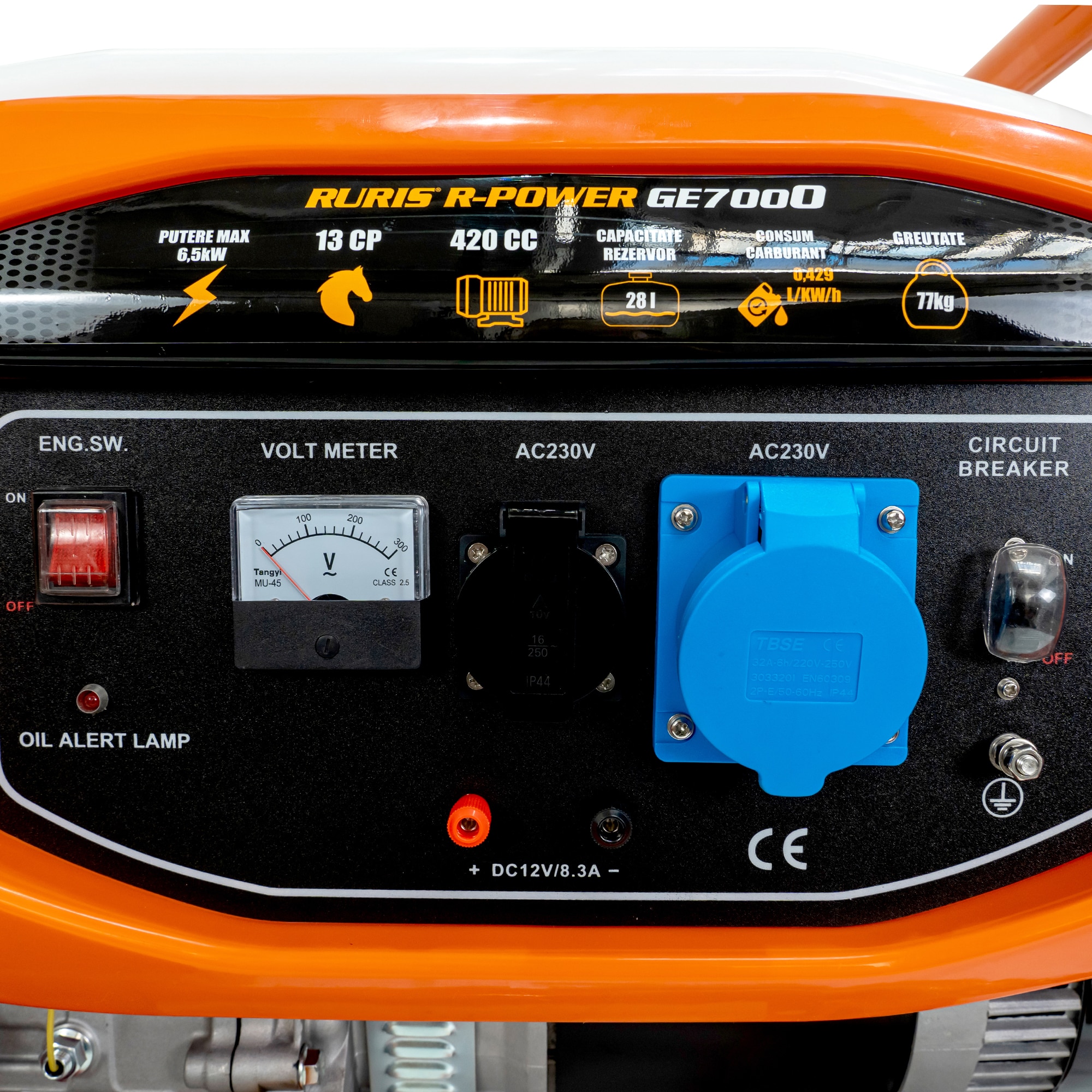 Generator Ruris r-power GE7000, 13 CP, 6500 W, 420 CC, 4 timpi, 2 prize ...