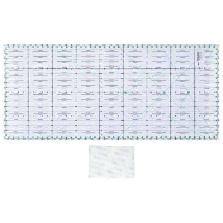 Rigla croitorie, Crelando, 45 x 20 cm, cu Unghiuri, Alb/Verde - eMAG.ro