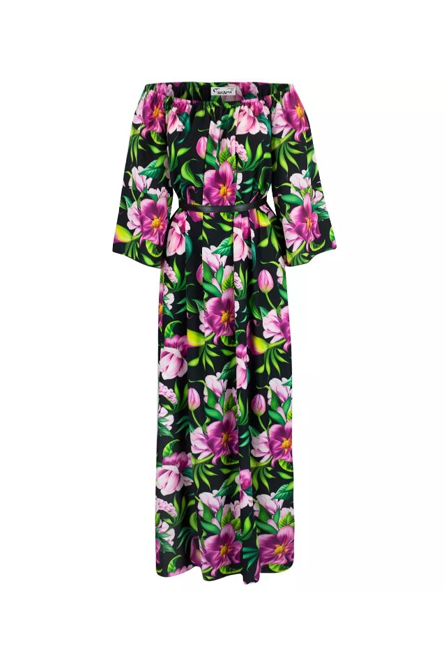 Rochie lunga Boho Hippie, Agrafka, flori - eMAG.ro