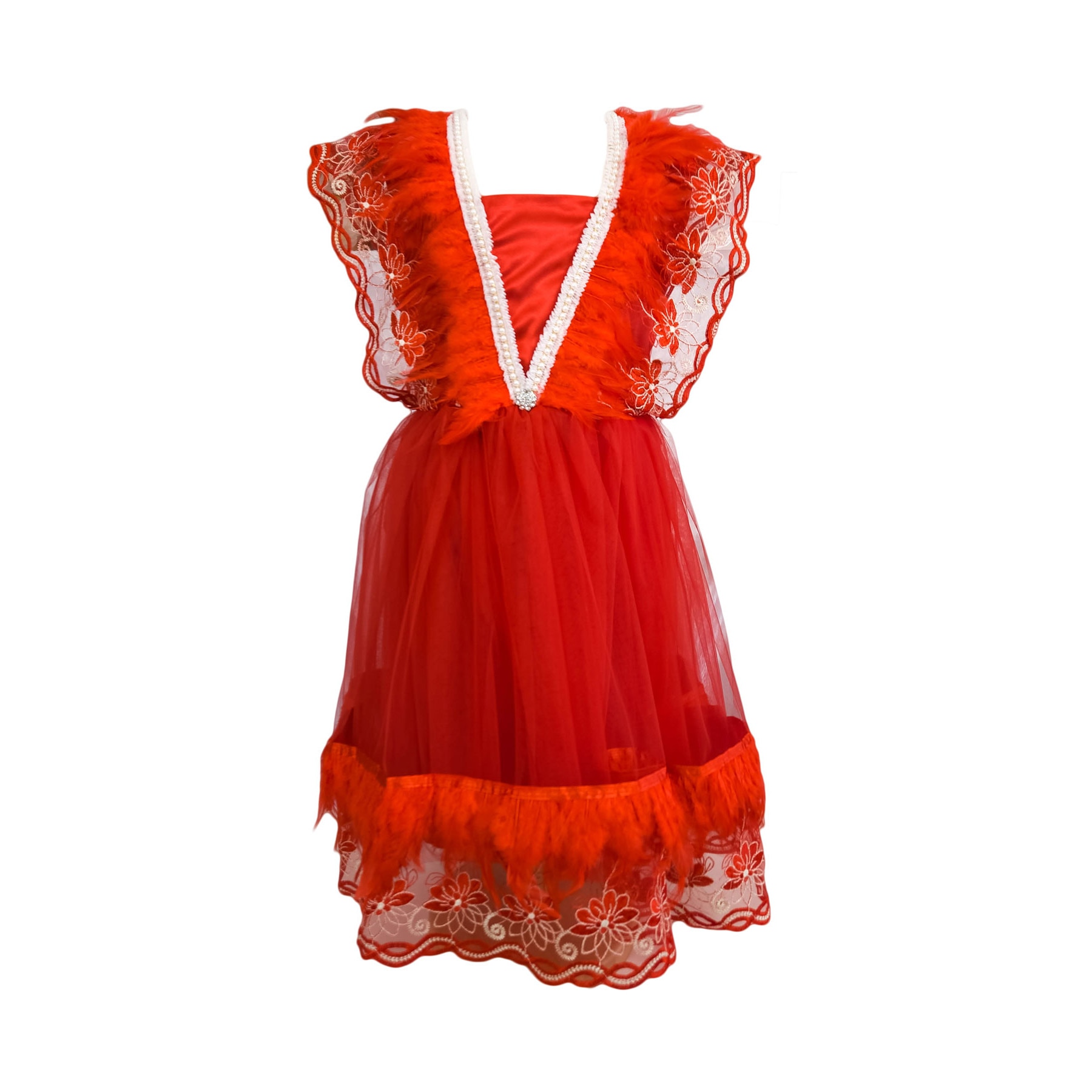 Rochie eleganta fete, model Otilia, culoare rosie, marime 140 cm, 10 ...