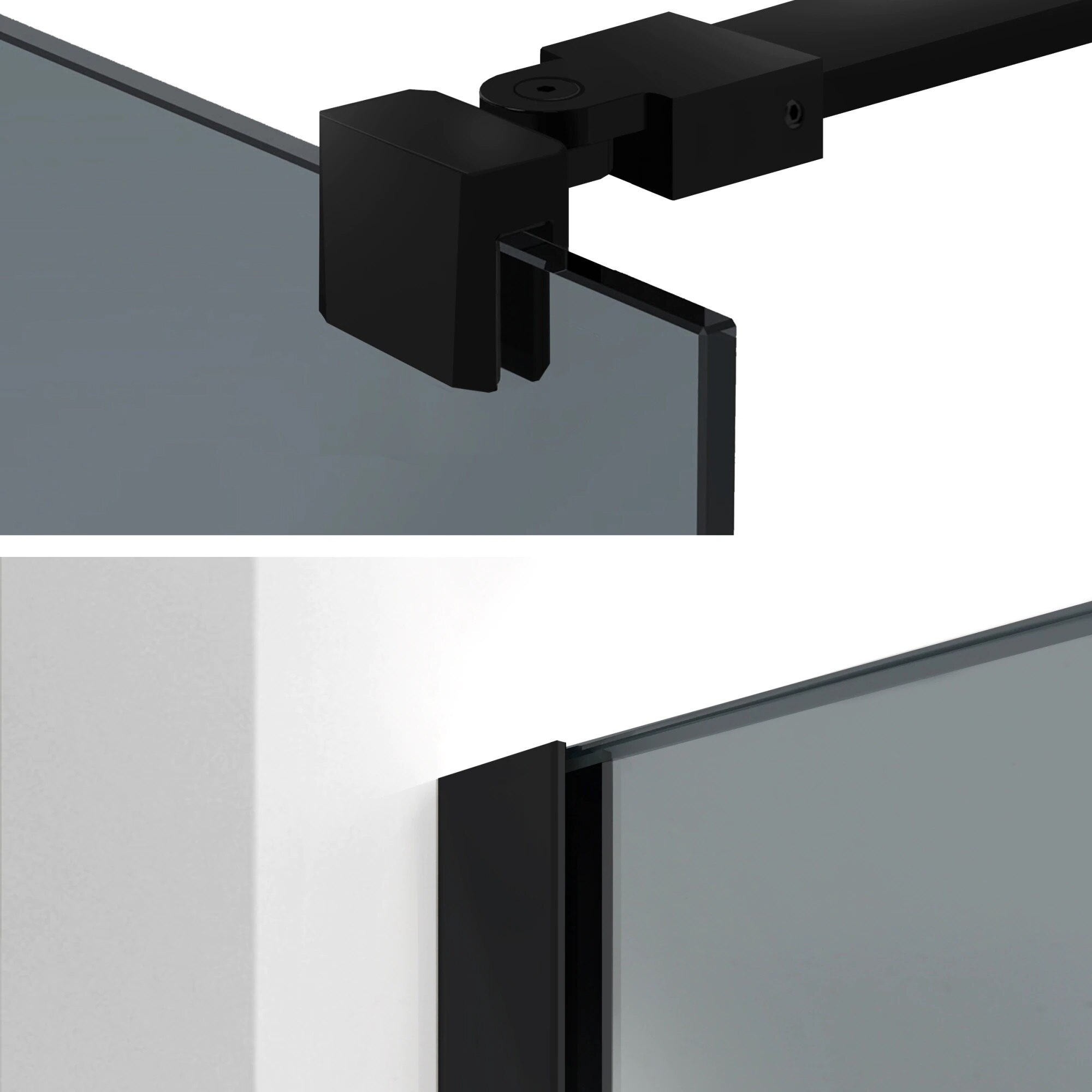 Paravan dus walk-in, Sticla Securizata Gri de 6mm, Accesorii Feronerie ...