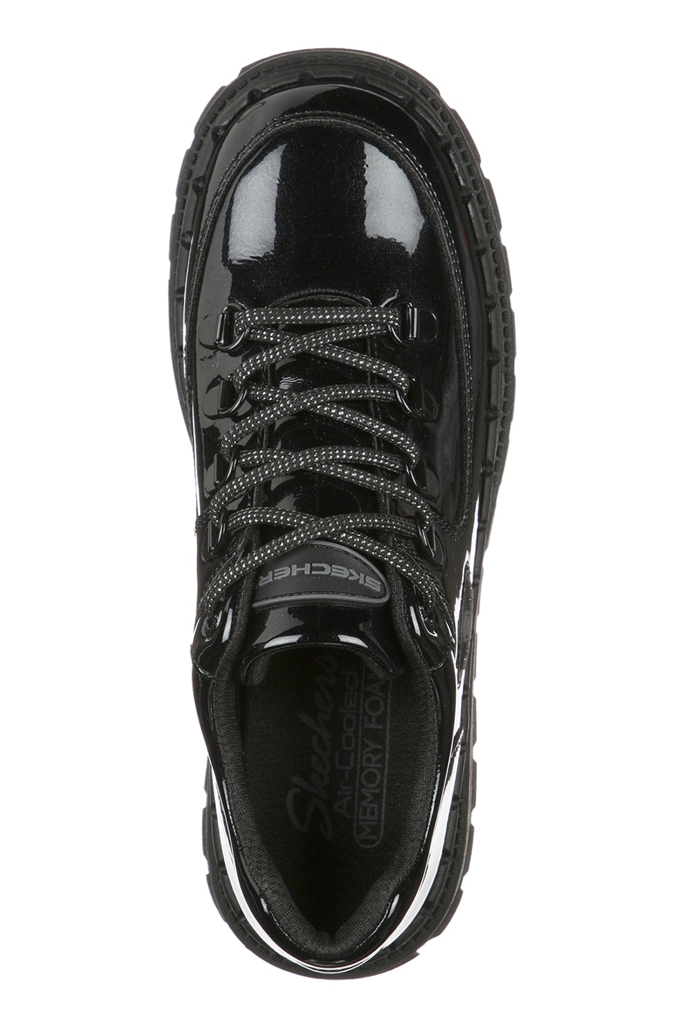 Skechers, Лачени обувки Jammers Cool Block с връзки, Черен, 38 - eMAG.bg