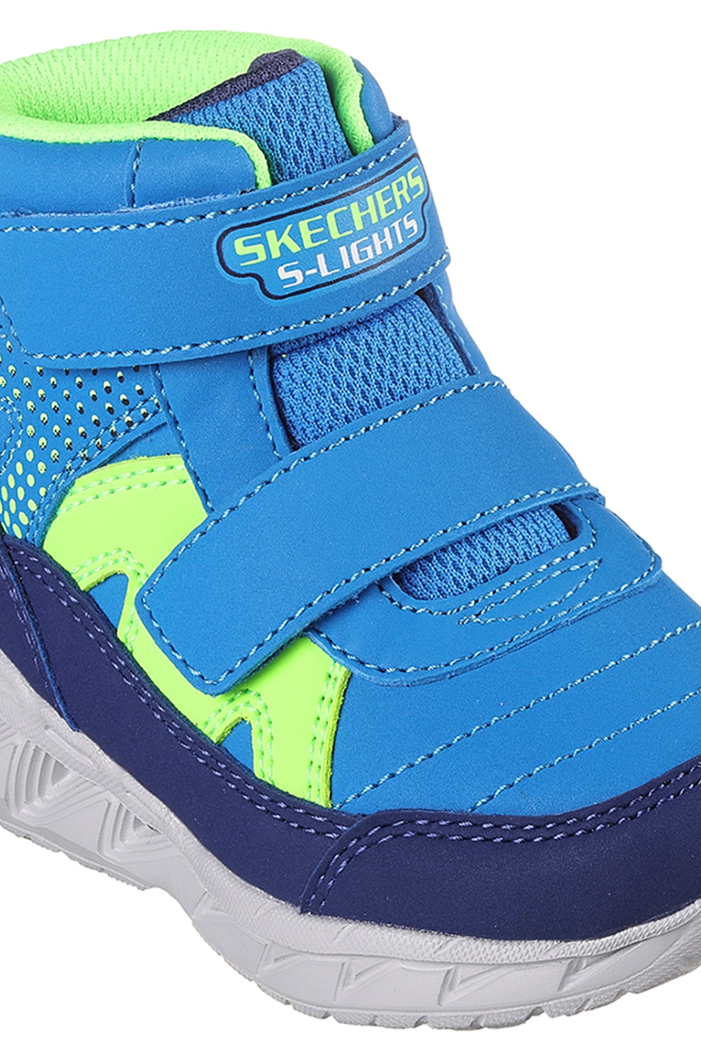 Skechers, Ghete cu lumini led Magna Lights-Thund, Albastru marin, Verde ...