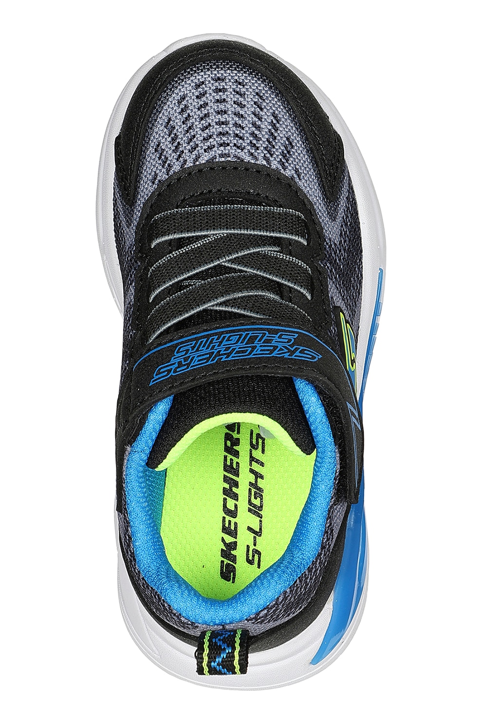 Skechers, Pantofi sport cu lumini LED Tri-Namics, Negru, Galben ...