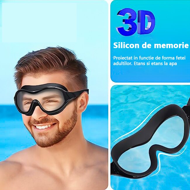 Ochelari de inot profesionali unisex, Vaxiuja, PC/silicon, Anti-aburire ...
