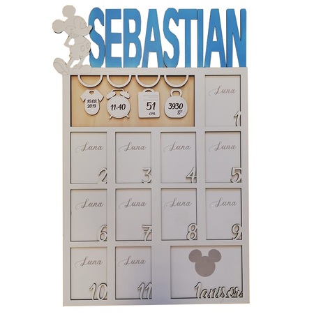 Rama foto Mickey Mouse primul anisor Sebastian, 12 Fotografii, 50x75 cm ...