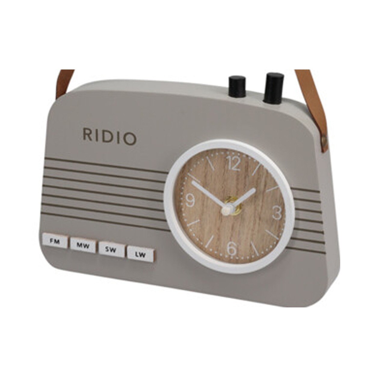 Radio cu ceas, H&S, Lemn, 21.5 x 3.5 x 15.5 cm, Gri - eMAG.ro
