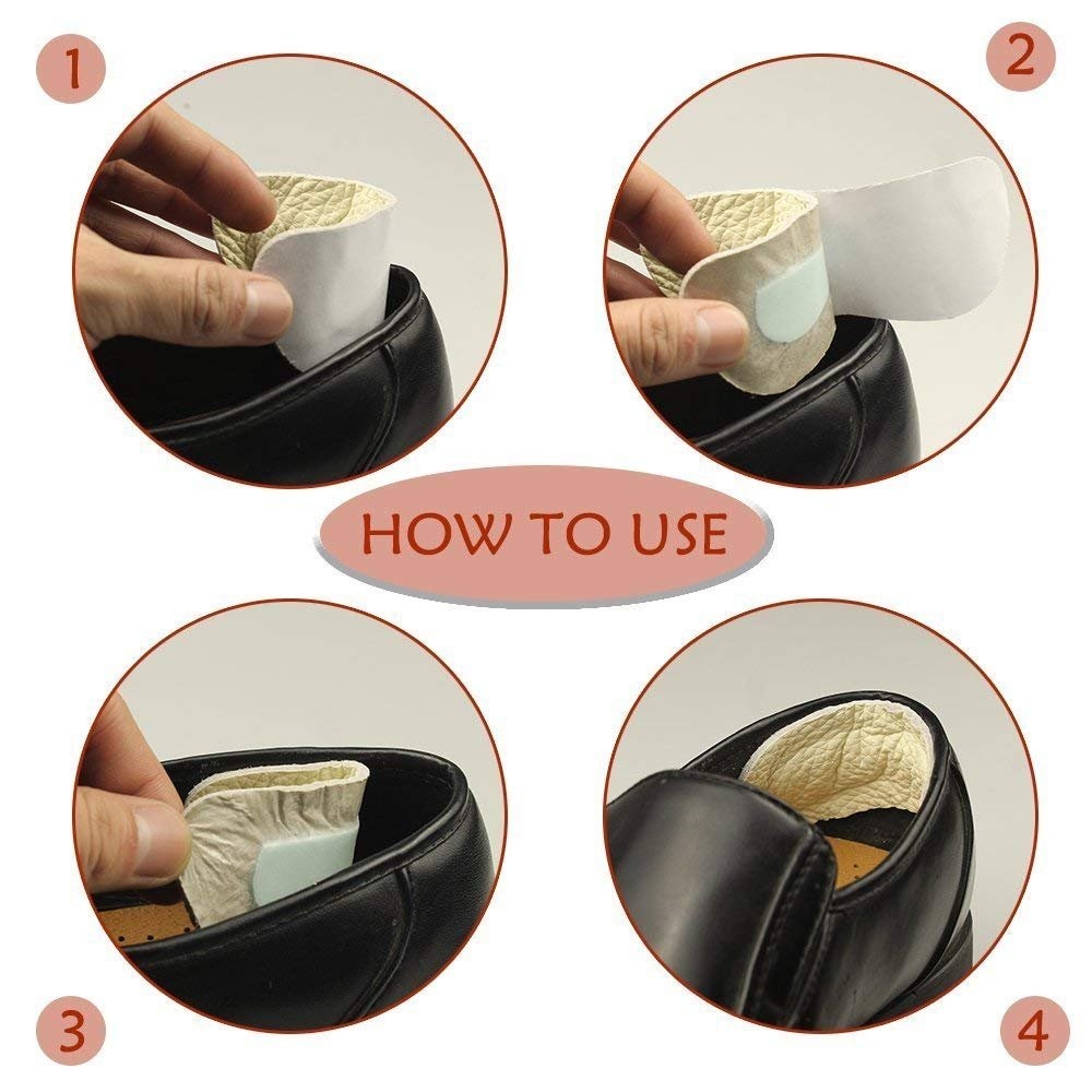 Set 4 branturi pentru incaltaminte, Piele naturala, Auto adezive, Crem ...