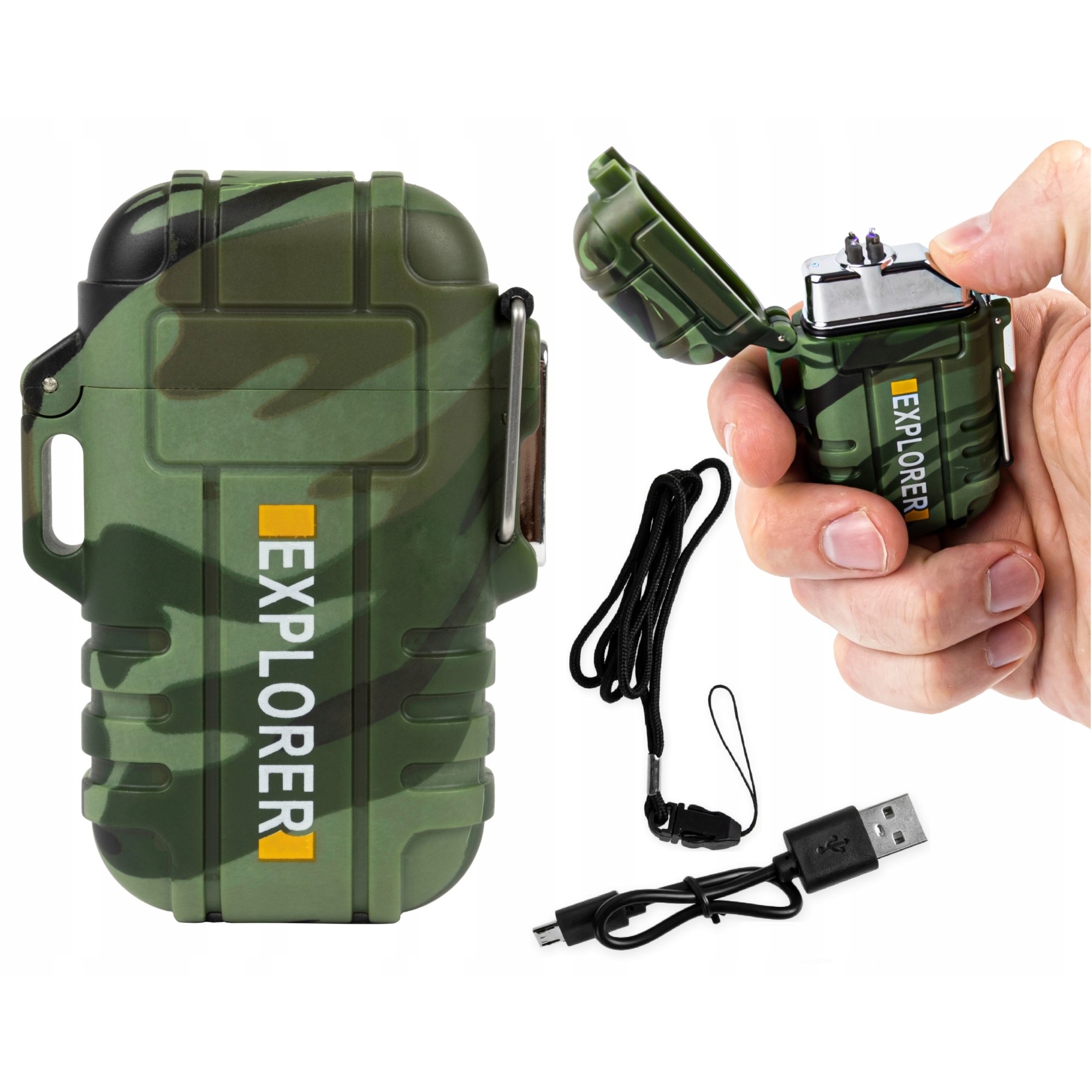 Електрическа запалка, Xtech, цинкова сплав, USB, зелена - eMAG.bg