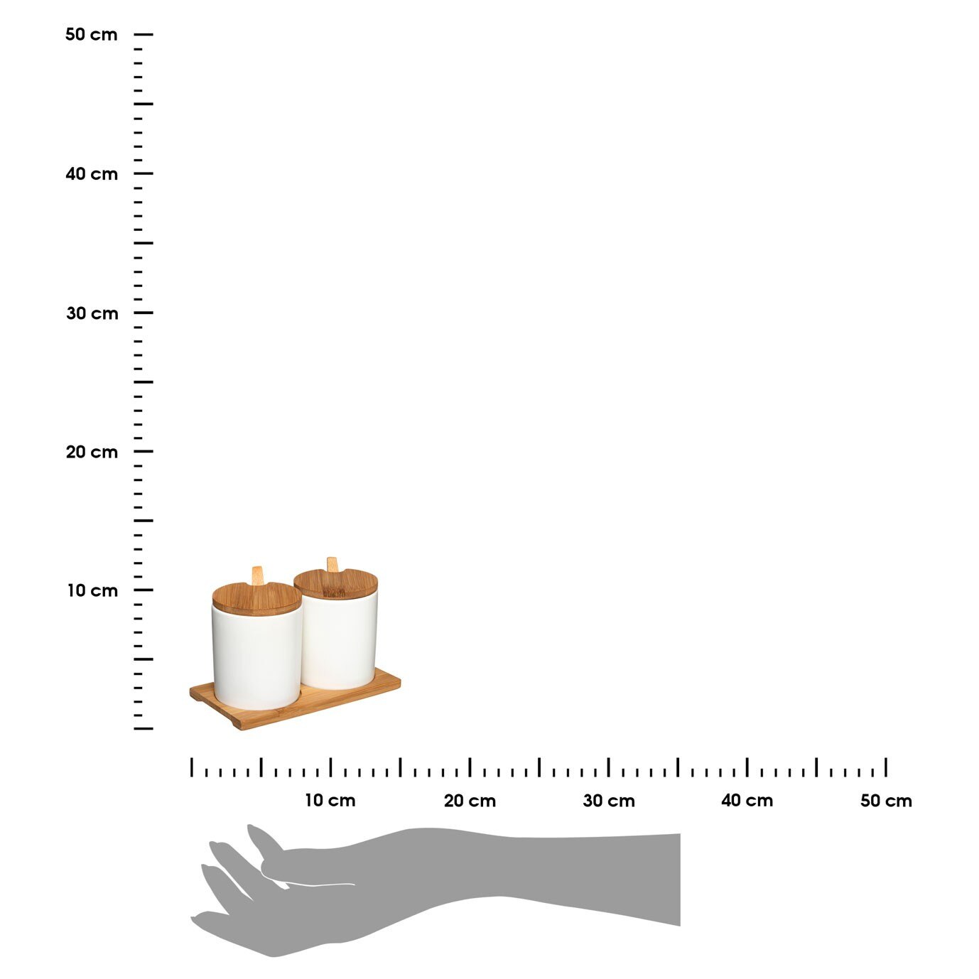 Set 2 borcane condimente, 5 five Simply Smart, Lemn, Alb/ Maro - eMAG.ro
