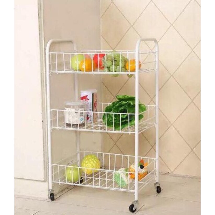 Etajera cu 3 rafturi metalice, multifunctionala cu roti, CSD - eMAG.ro