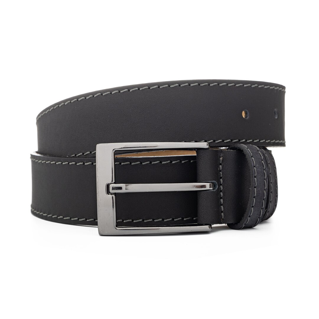 Curea, piele, barbati, Toro Nero, Gray Line, Neagra,125 cm - eMAG.ro