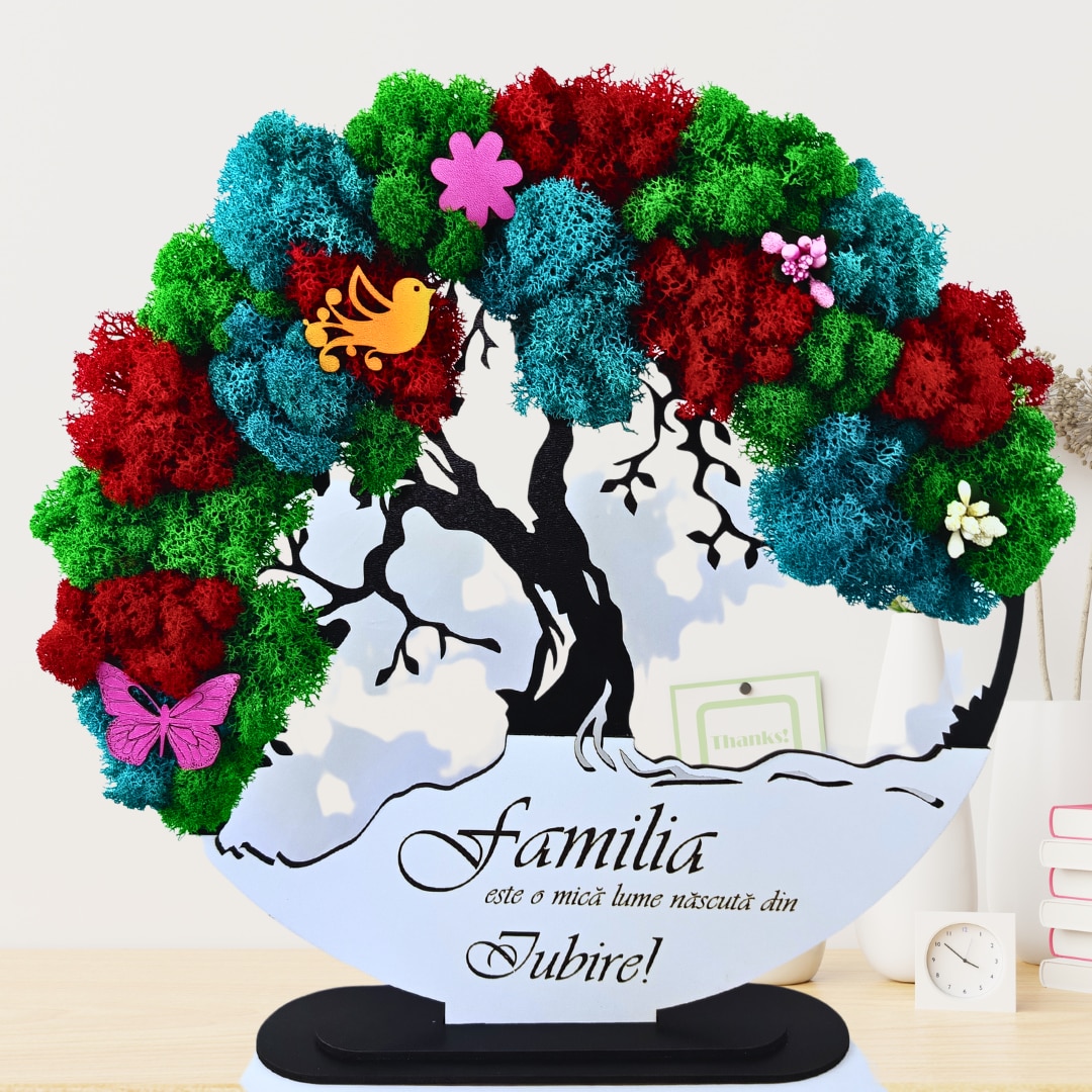 Decoratiune tablou Copacul Vietii, personalizata cu mesaj standard ...